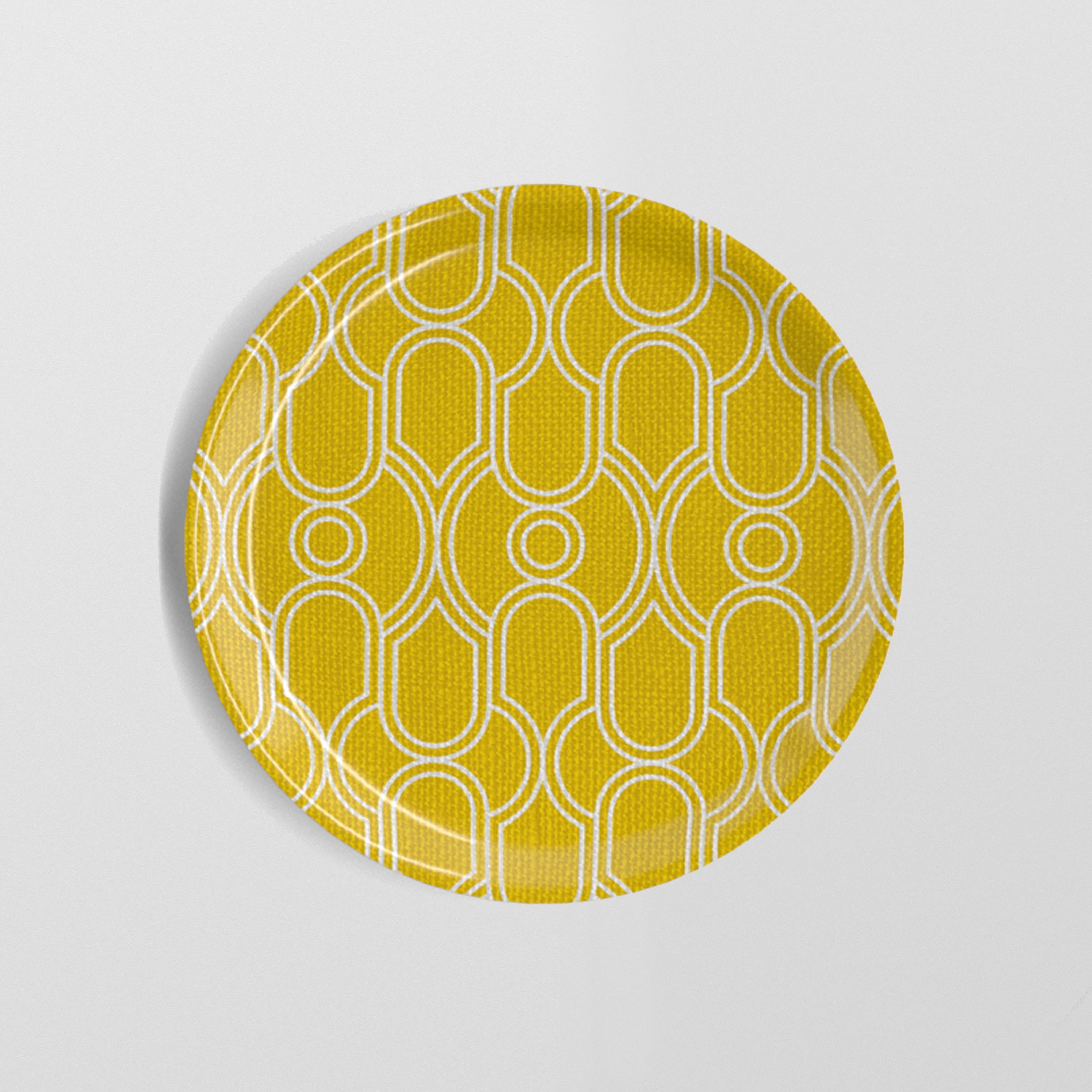 Ochre Dash Dot Tray | Playful Patterned Design – And Objects