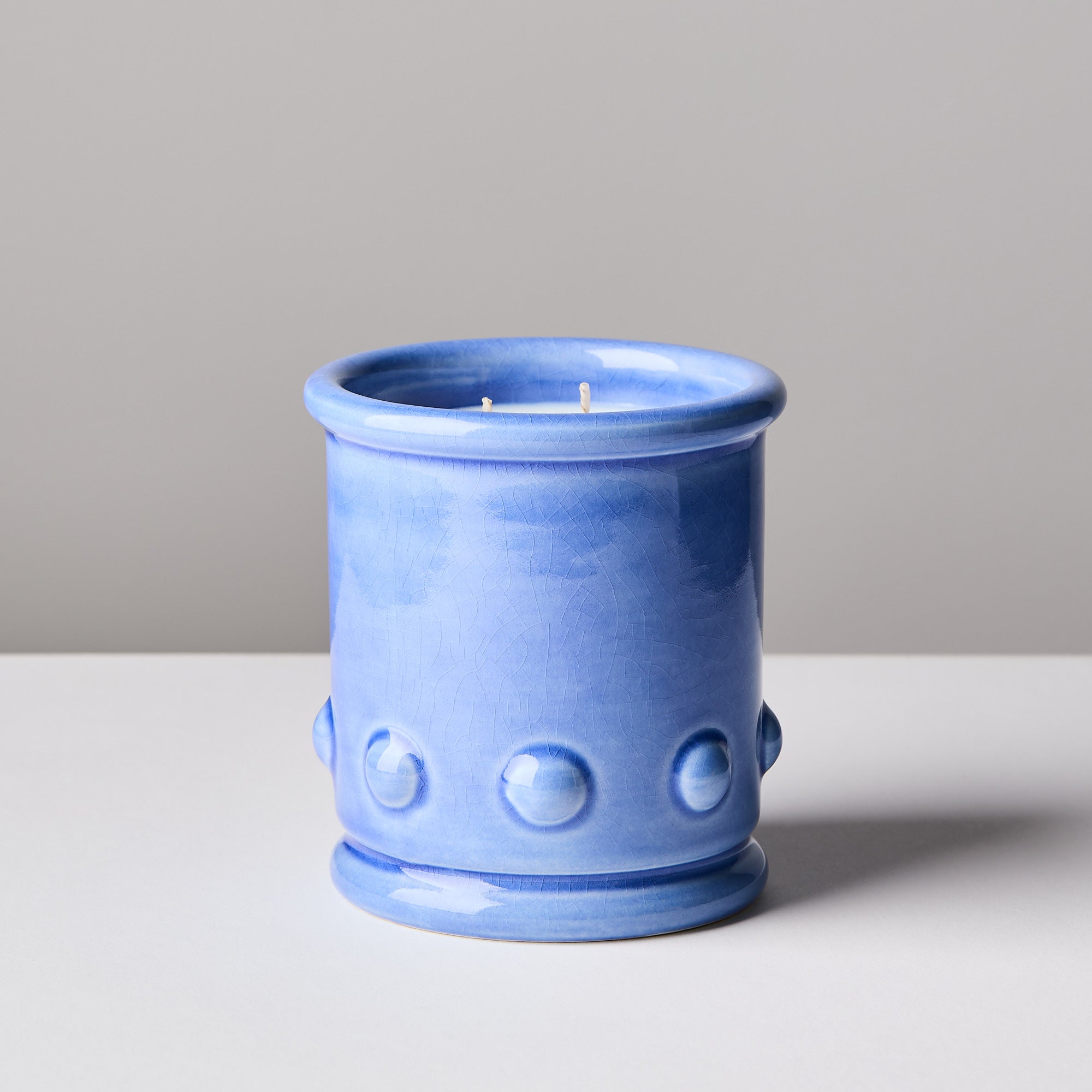 Flos Scented Candle | Blue Crackle Glaze Ceramic Vessel – And Objects