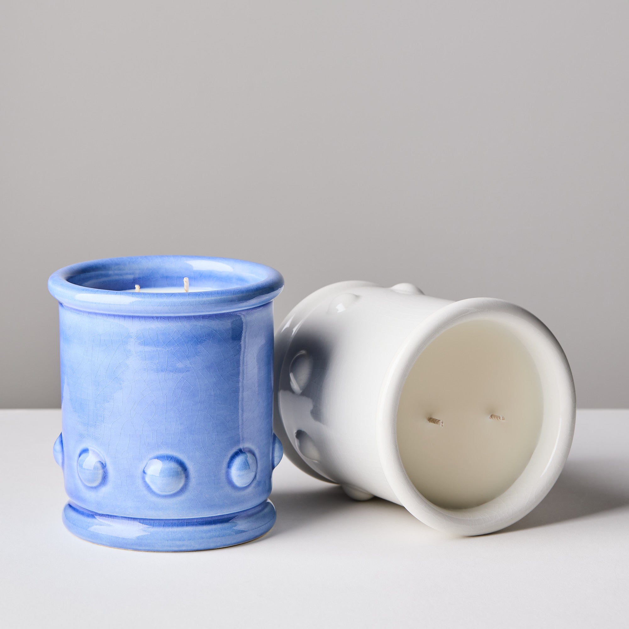 Flos Scented Candle | Blue Crackle Glaze Ceramic Vessel – And Objects