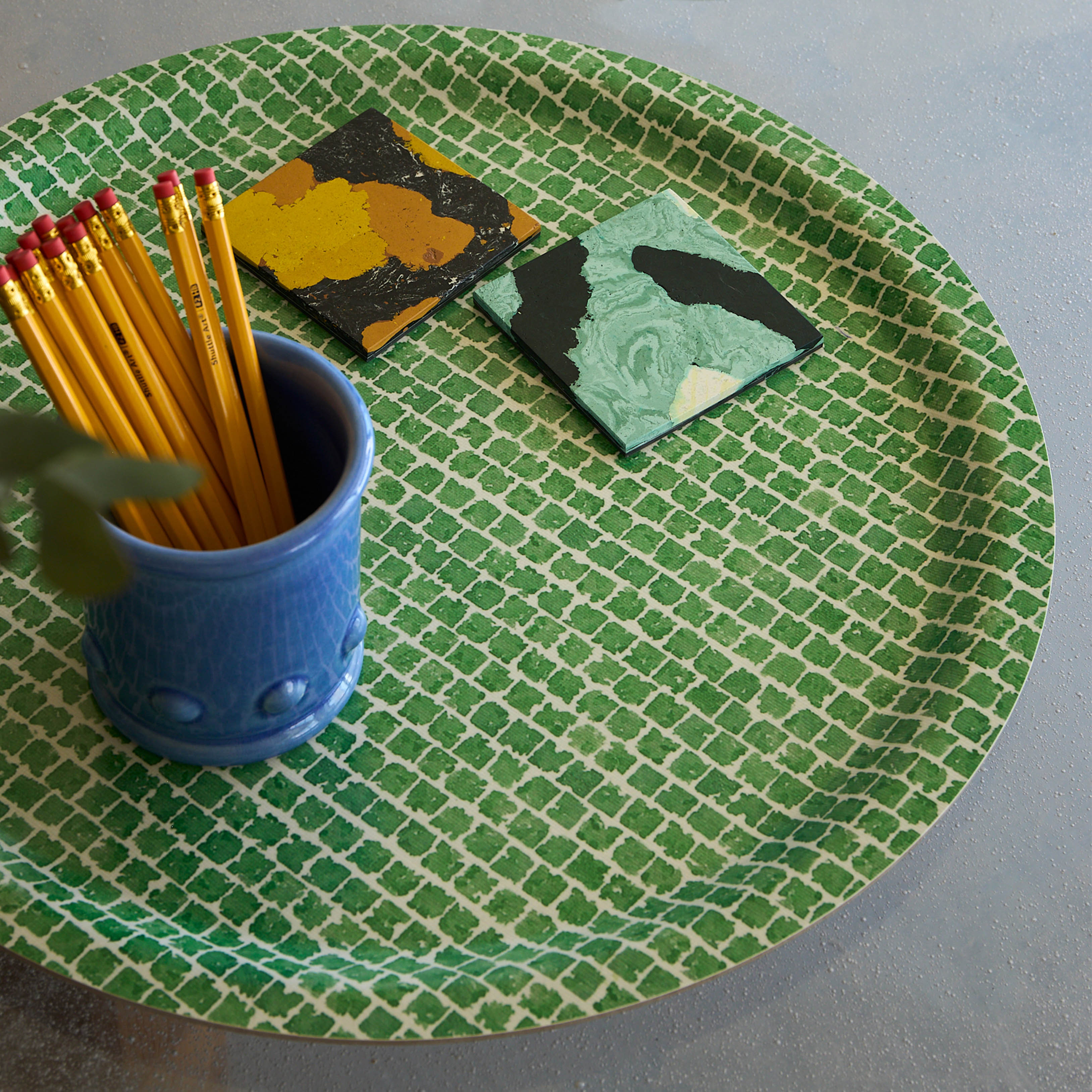 Green Cobble Tray | Contemporary Graphic Accent – And Objects